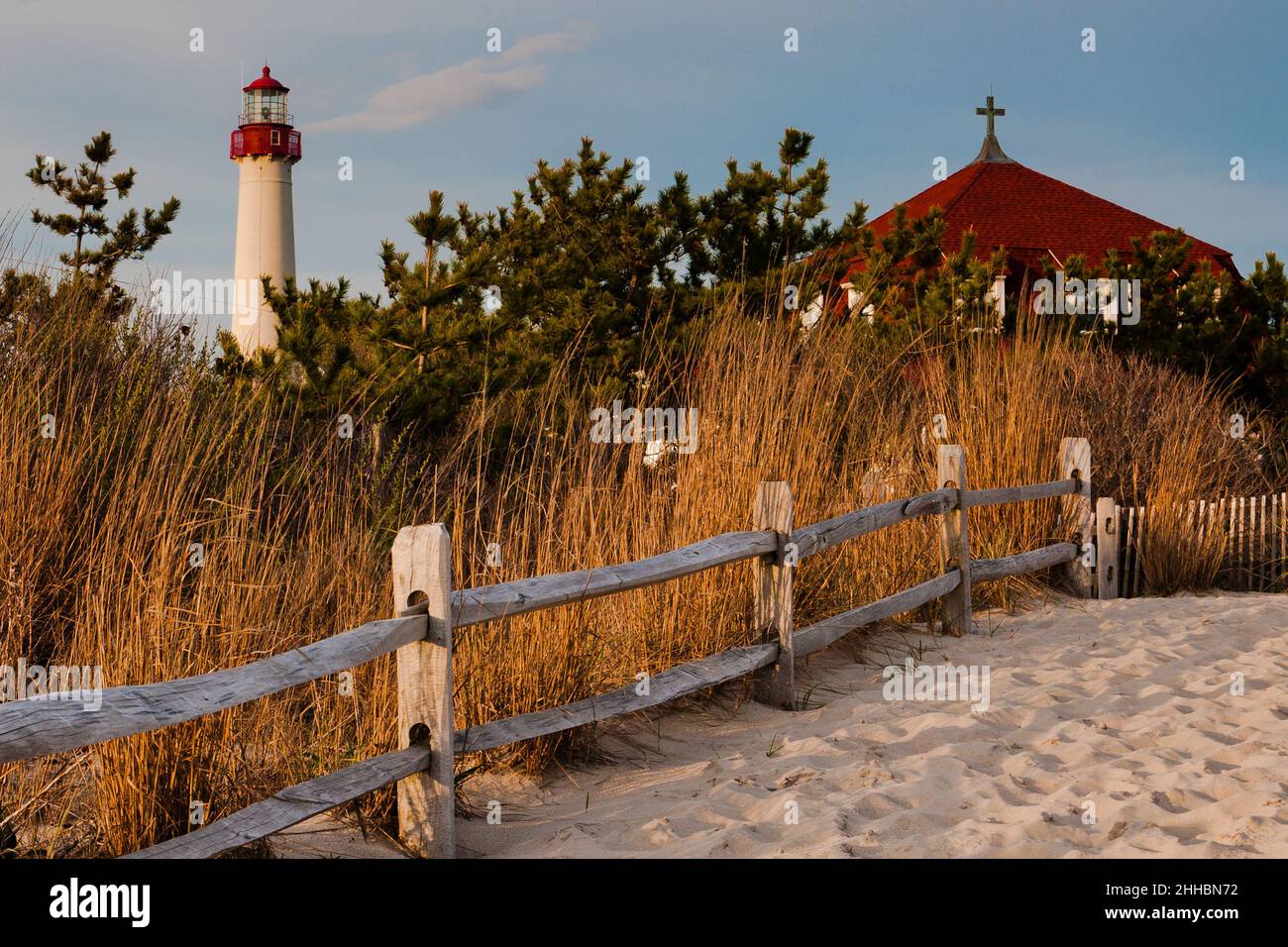 Path to the Cape May Point Lighthouse, Cape May, New Jersey Stock Photo ...
