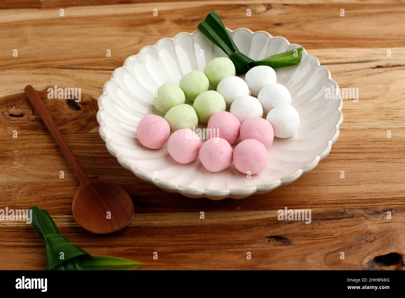 Raw Three Color Tang Yuan, Process Making Chinese Dessert for Chinese ...