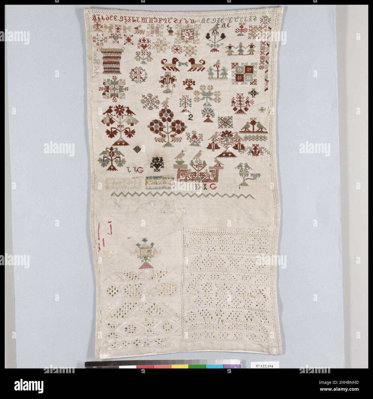 Sampler 18th century Dutch. Sampler 228121 Stock Photo - Alamy