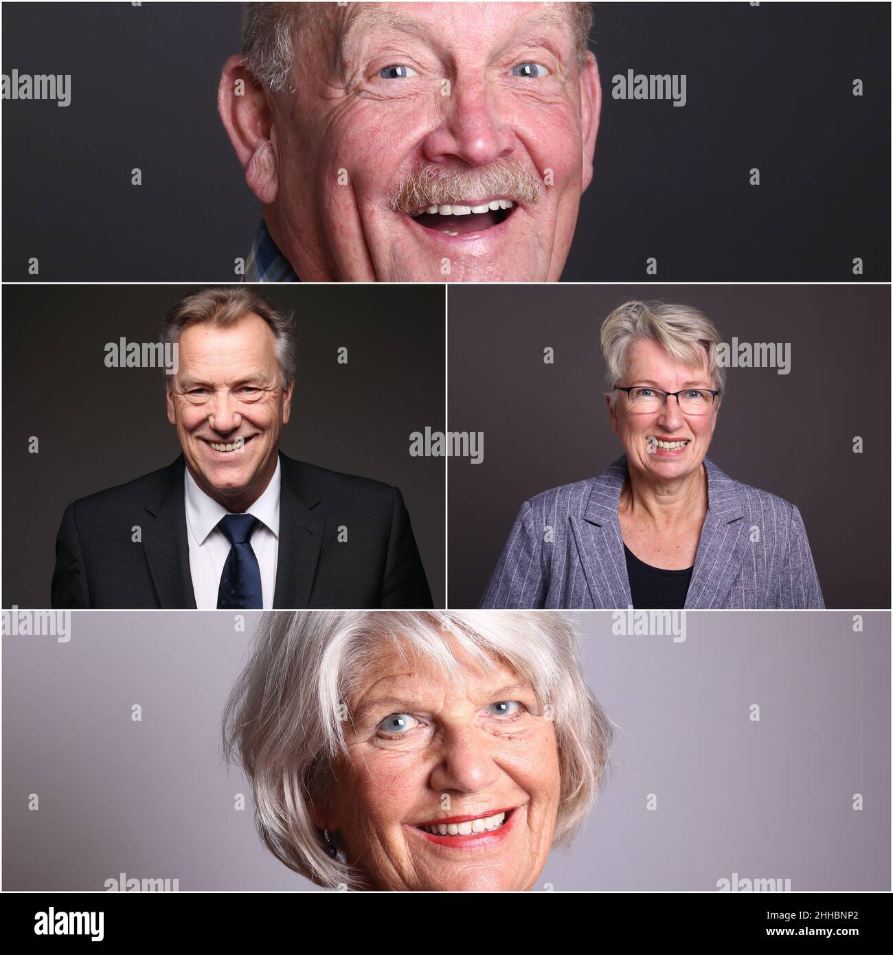 Beautiful happy older people in front of a background Stock Photo - Alamy