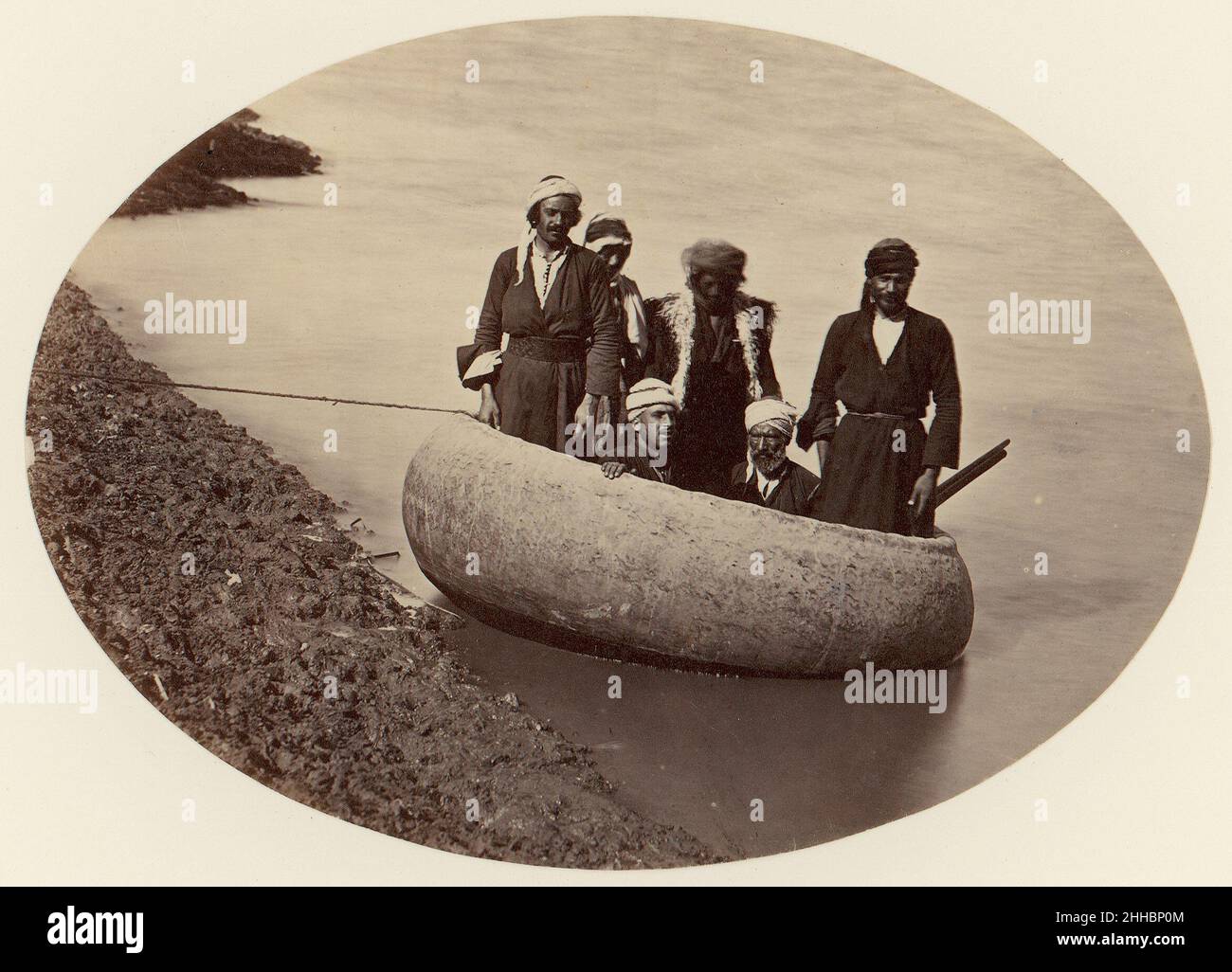 [Six Men in a Round Boat, Baghdad] ca. 1870 Unknown. [Six Men in a ...