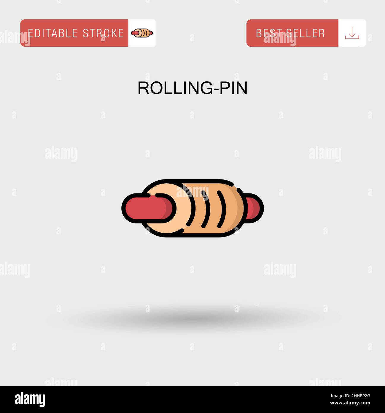 Rolling-pin Simple vector icon Stock Vector Image & Art - Alamy
