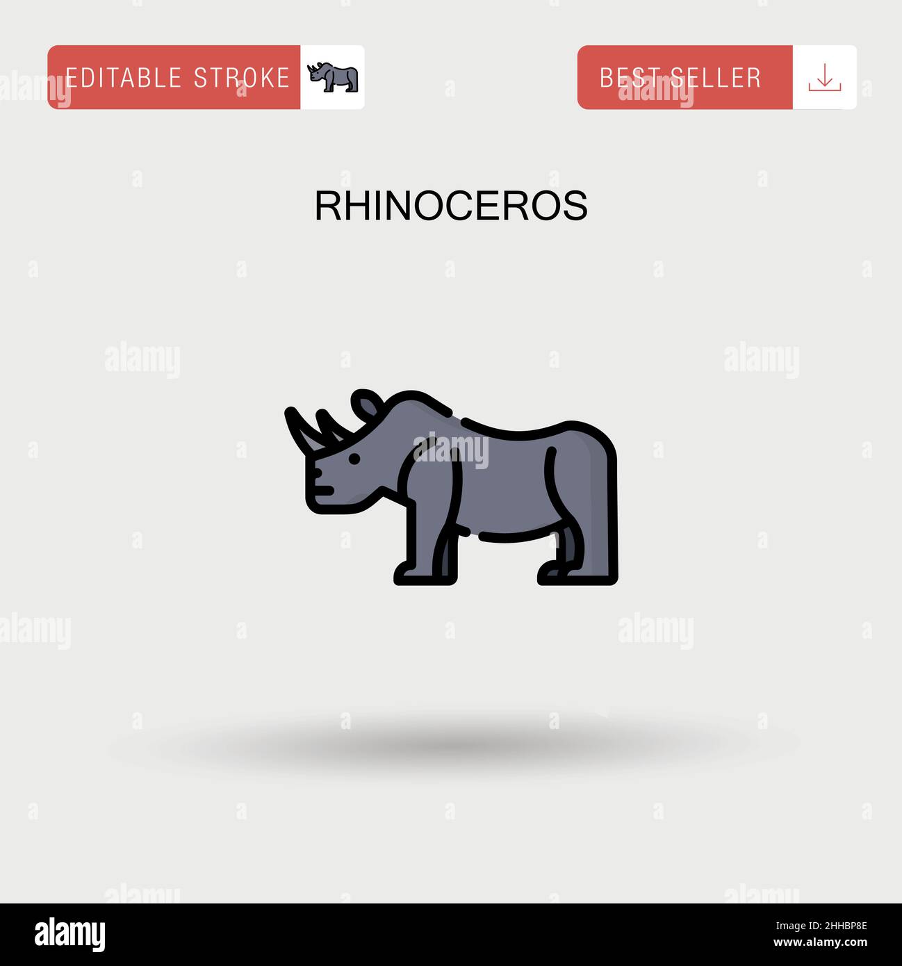 Rhinoceros black icon . - Vector Stock Vector Image & Art - Alamy