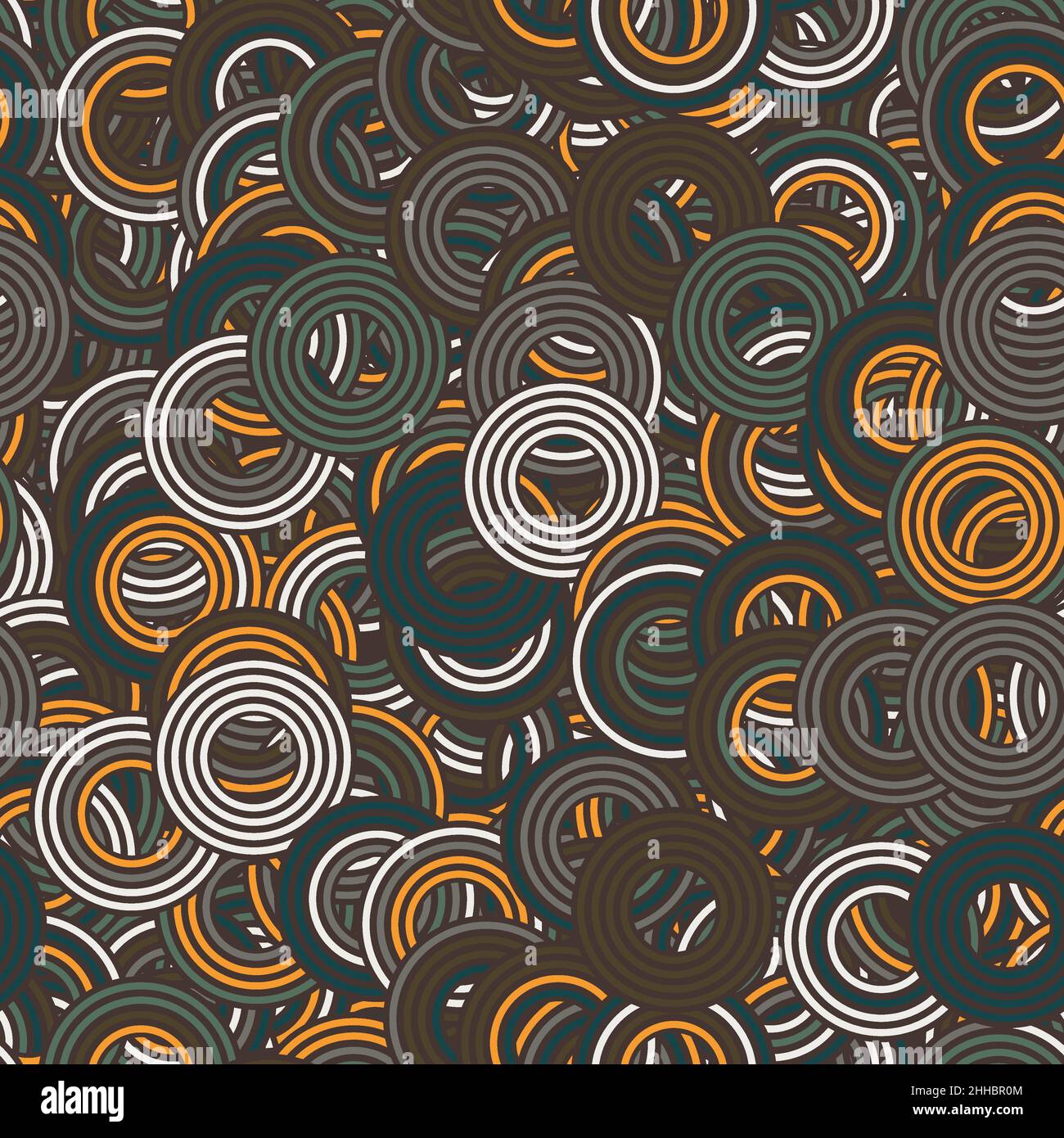 Seamless concentric circle in retro colors dizzy surface pattern design ...
