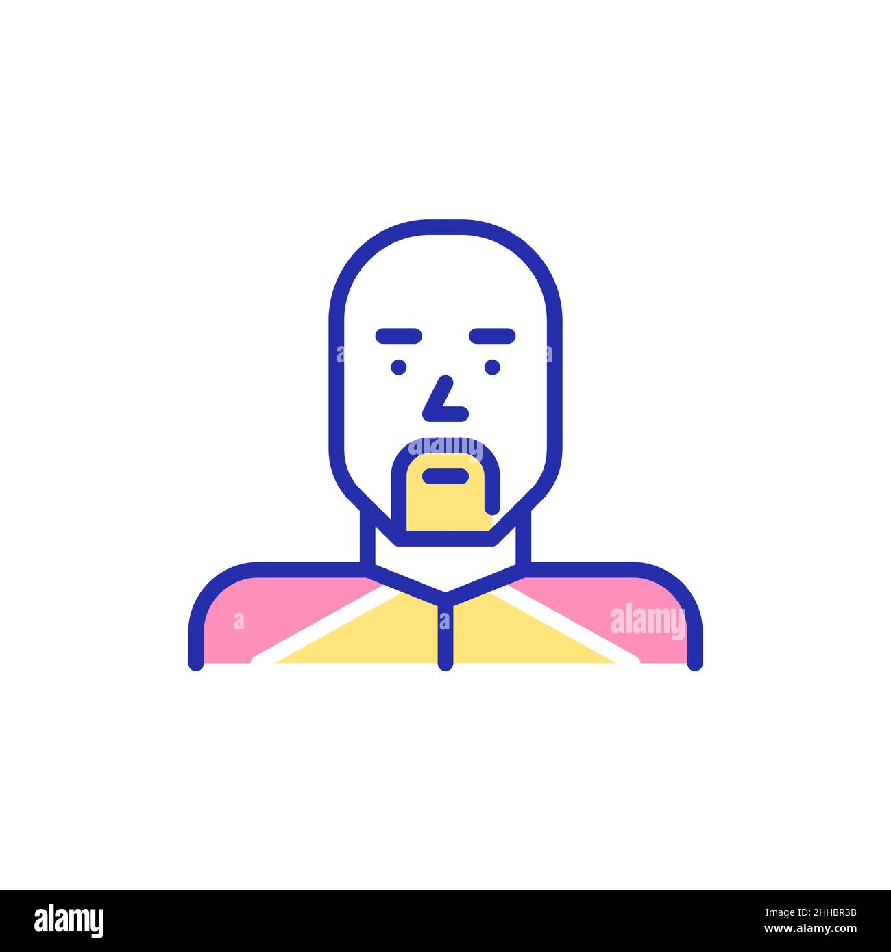 Bald man with a beard in a sports jacket. Pixel perfect, editable ...
