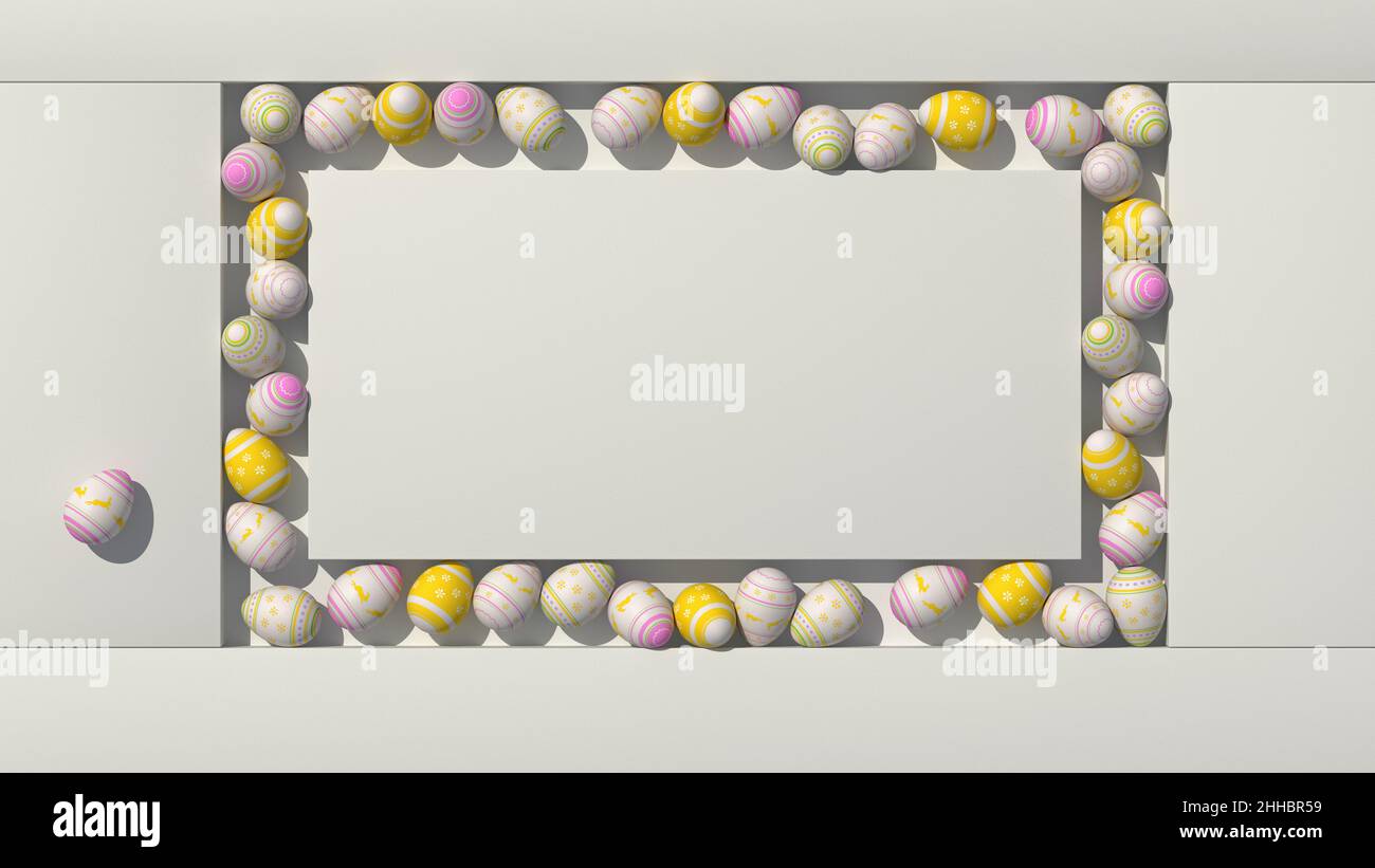Easter eggs pattern on geometric background. Creative concept with ...