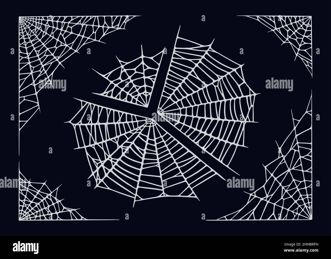 Spiderwebs set isolated on black background. Spooky Halloween cobwebs ...