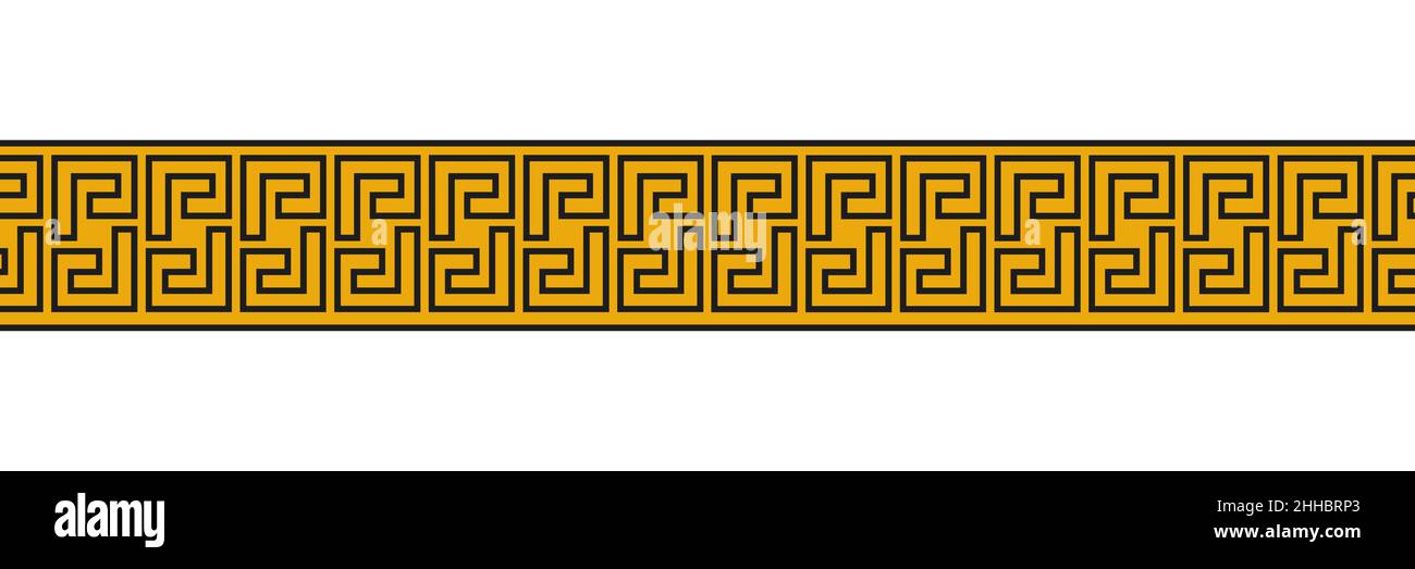Seamless meander patterns. Greek meandros, fret or key. Black ornament ...