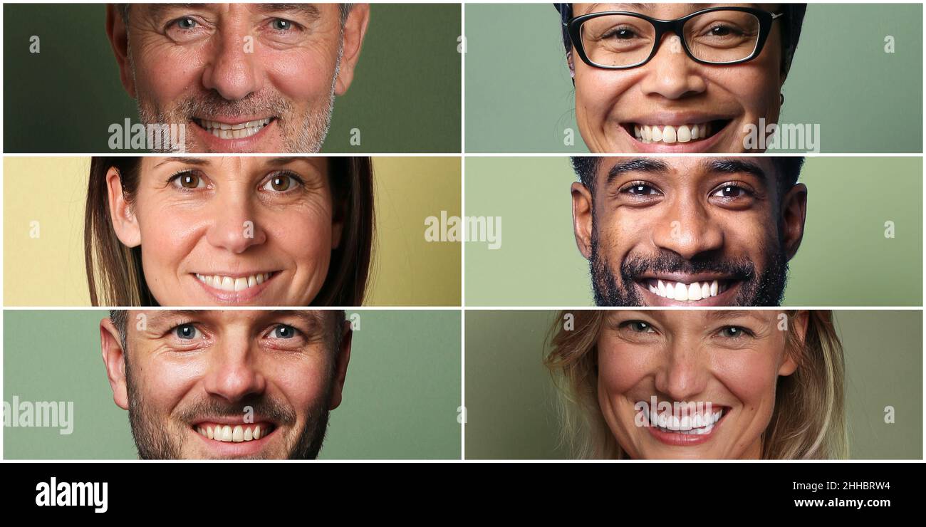 Beautiful happy people in front of a background Stock Photo - Alamy