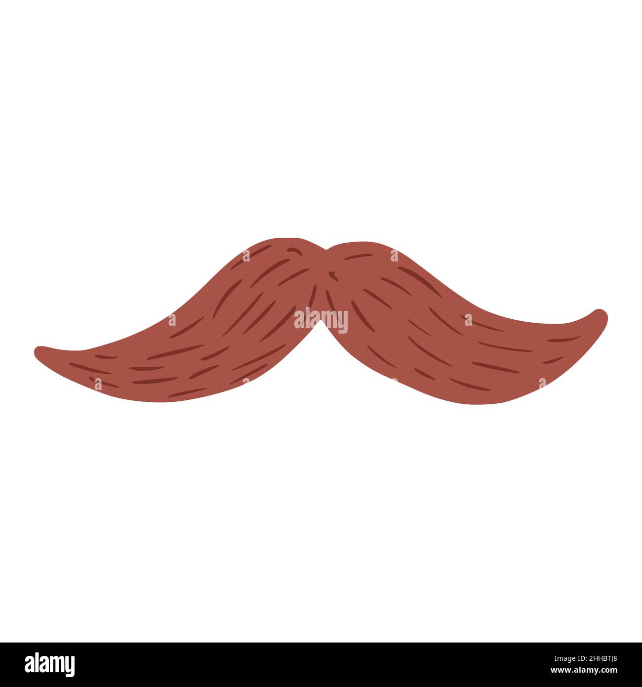 Moustache isolated on white background. Abstract symbol in doodle ...
