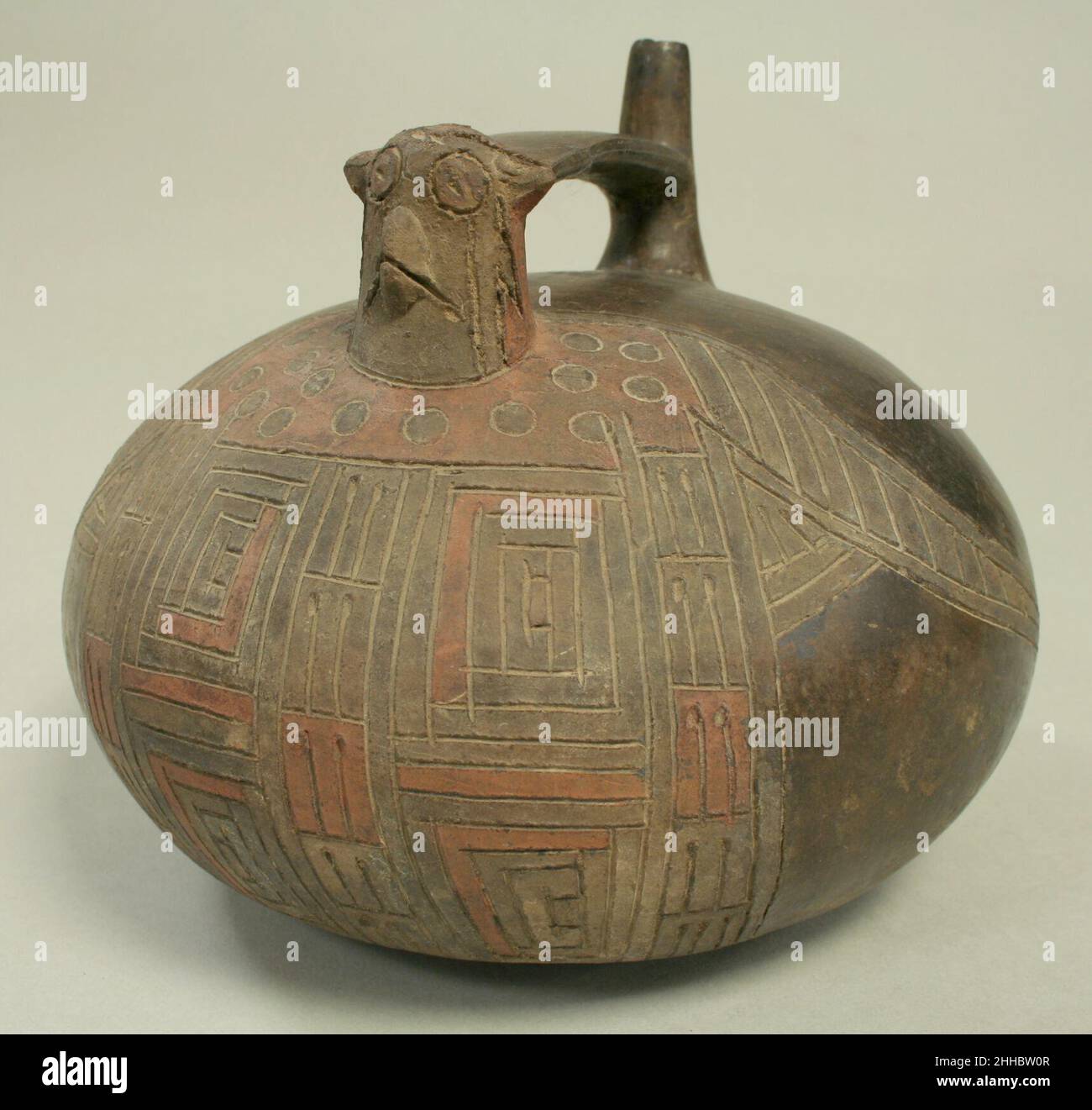 Double Spout and Bridge Bottle with Falcon 7th–5th century B.C. Paracas ...