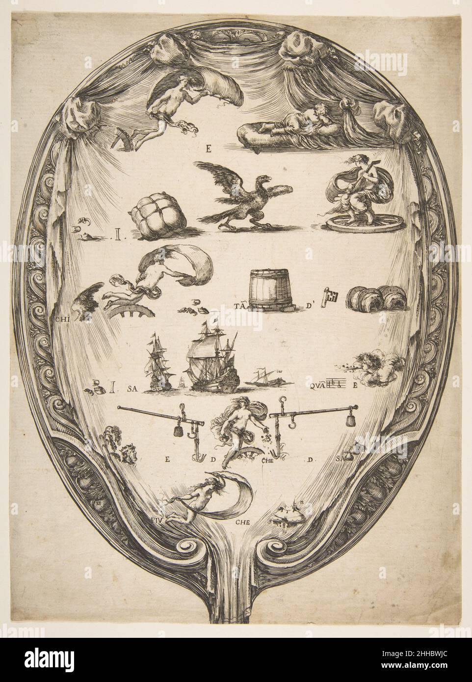 Screen with Rebus of Fortune ca. 1639 Etched by Stefano della Bella ...