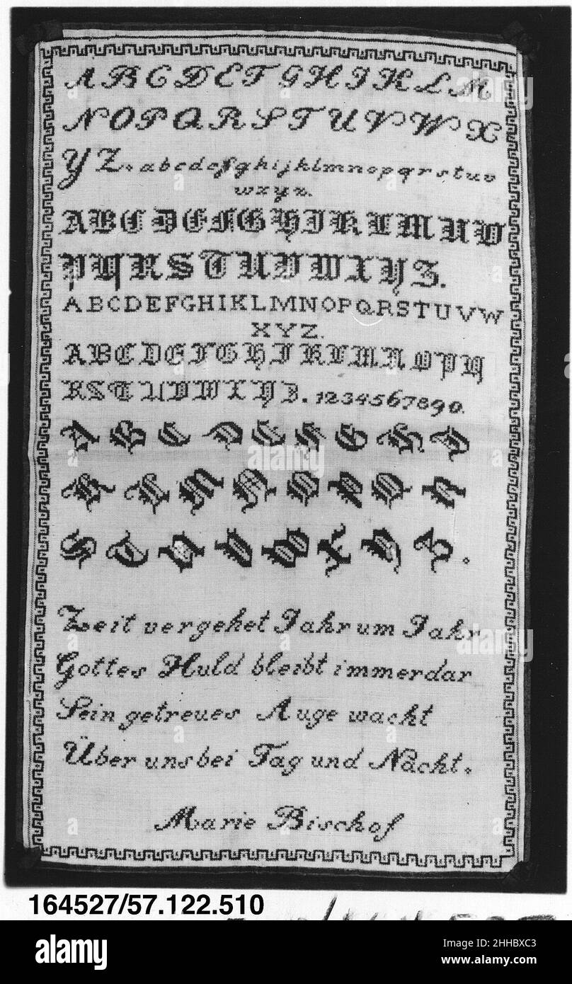 Sampler embroidered Cut Out Stock Images & Pictures - Alamy