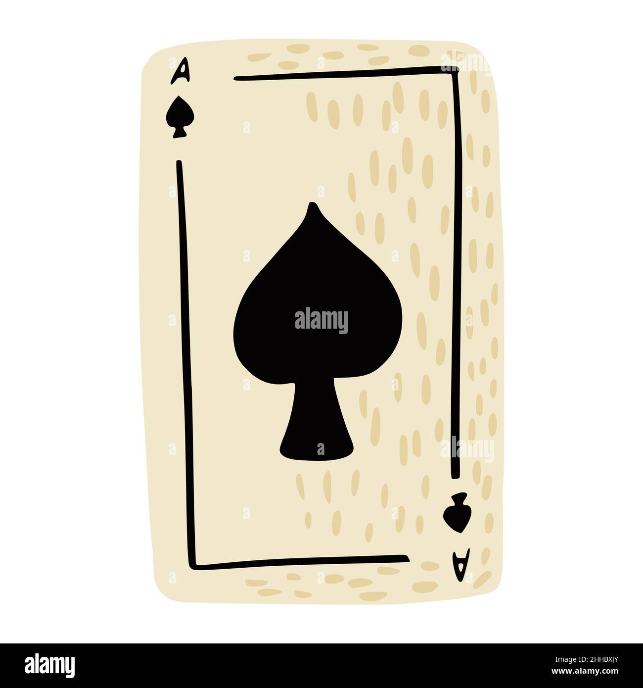 Play card spades isolated on white background. Vintage abstract design ...