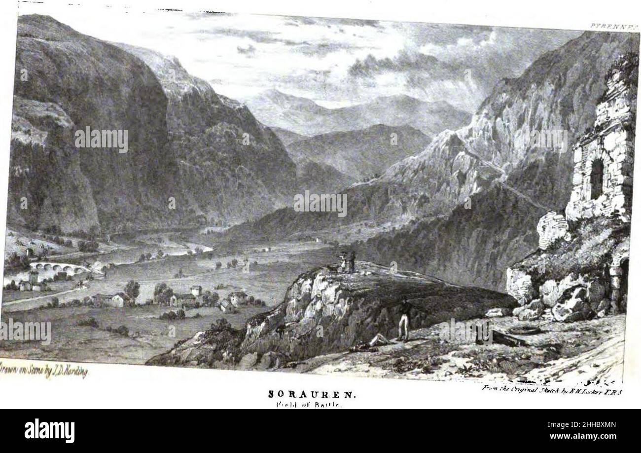 Sorauren. Field of battle. 1824. Edward Hawke Locker Stock Photo - Alamy