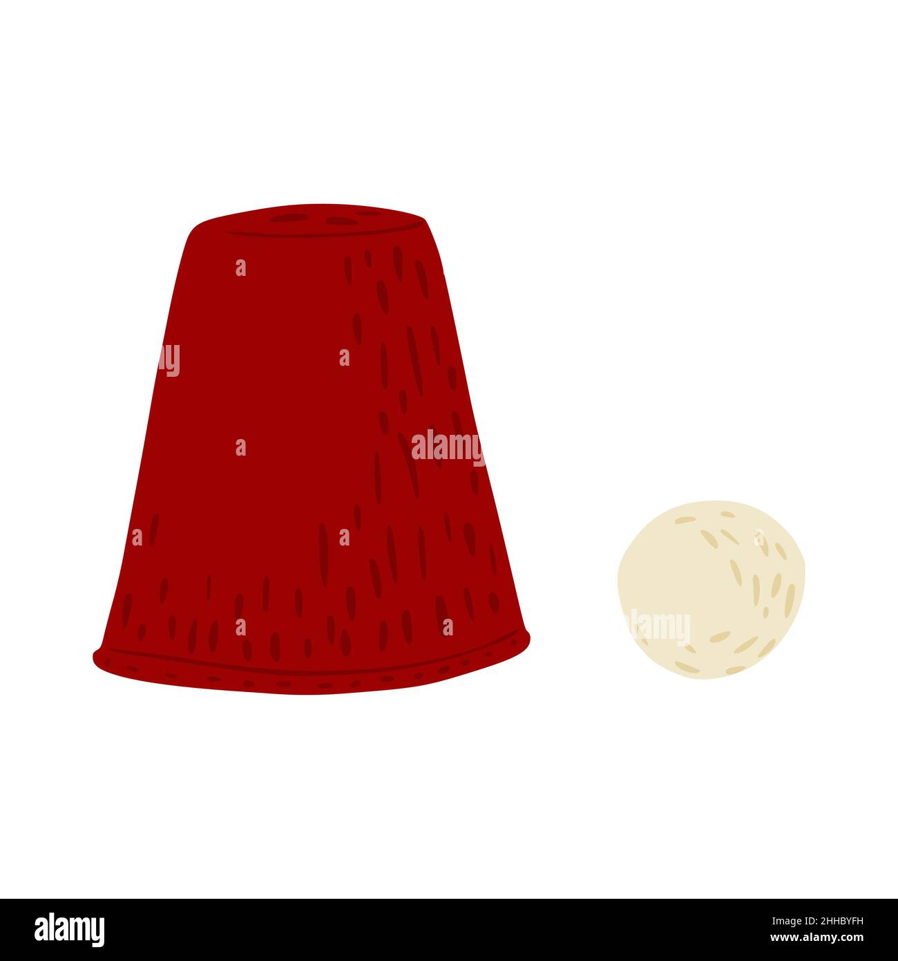 Play thimble isolated on white background. Cartoon elements for game ...