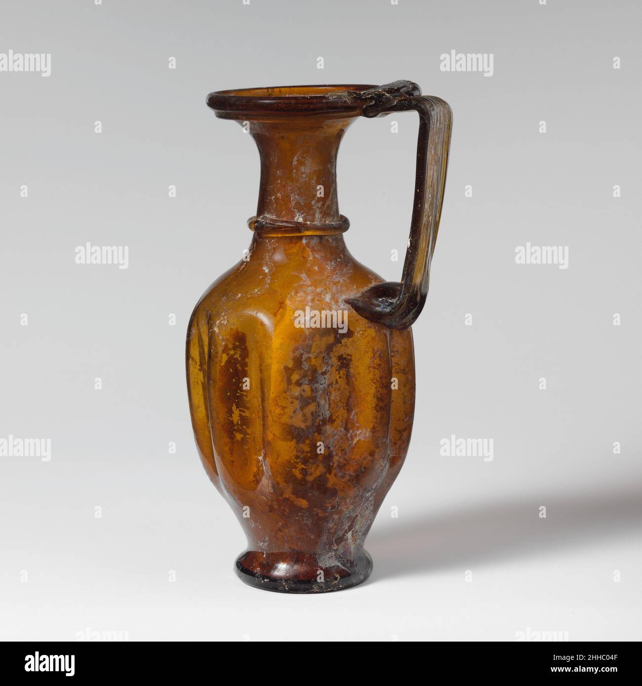 Glass jug with indented body 4th–5th century A.D. Roman Translucent ...