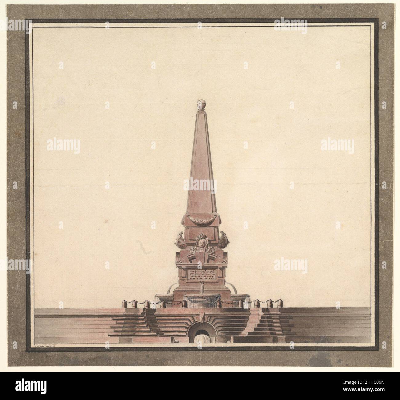 Design for a fountain with an obelisk ca. 1760–80 Anonymous, 18th ...