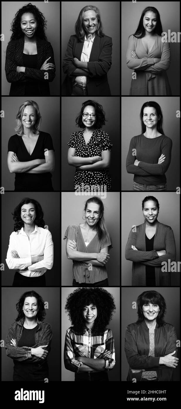 Group of people in a collage Stock Photo - Alamy