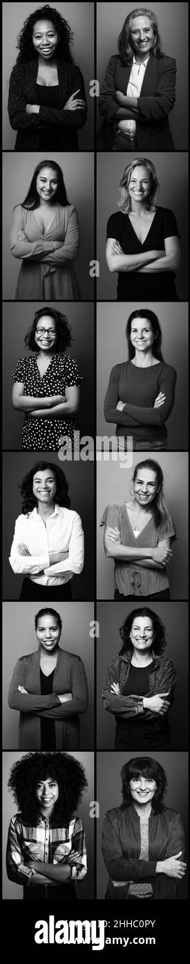 Group of people in a collage Stock Photo - Alamy