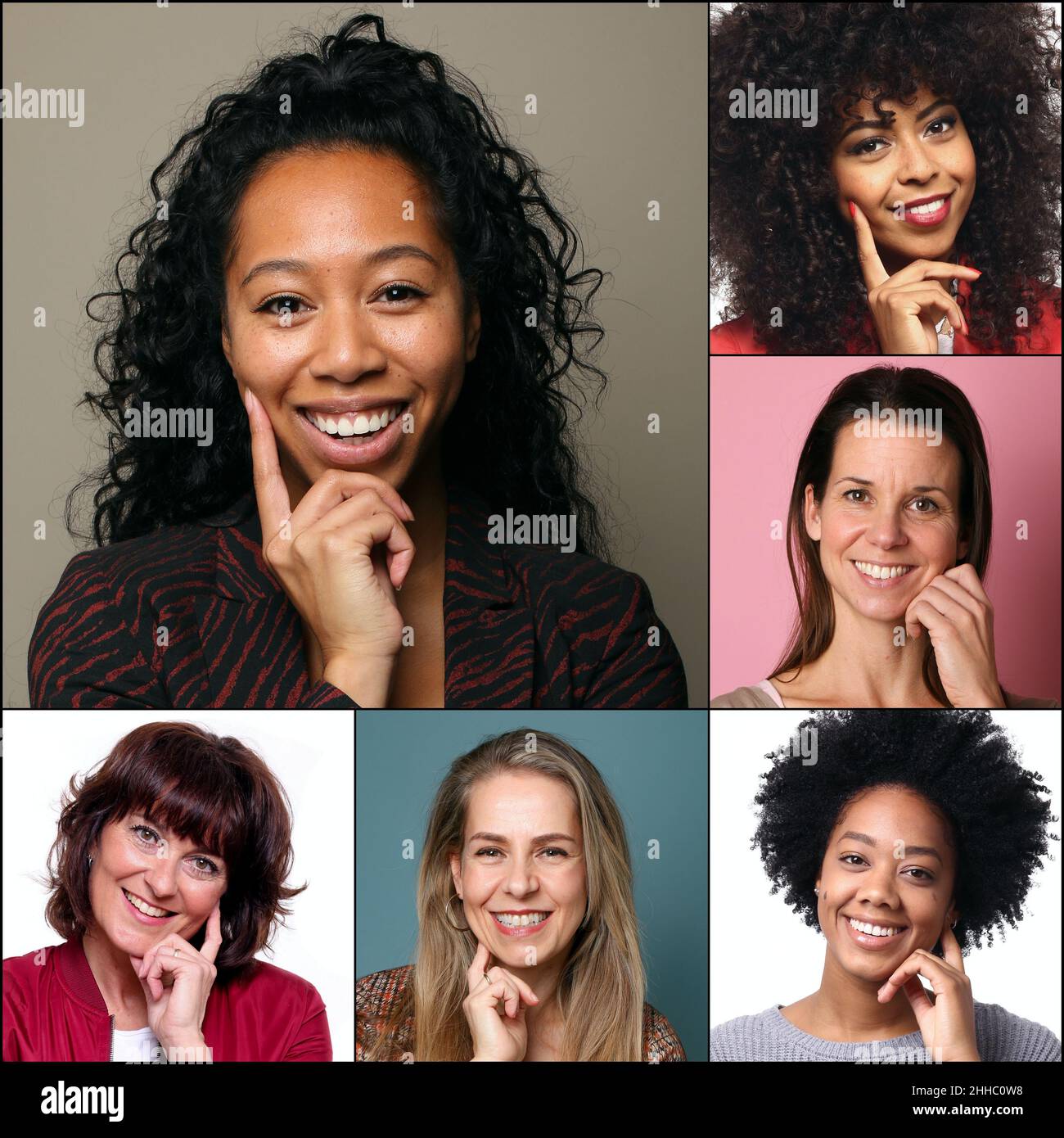 Group of people in a collage Stock Photo - Alamy