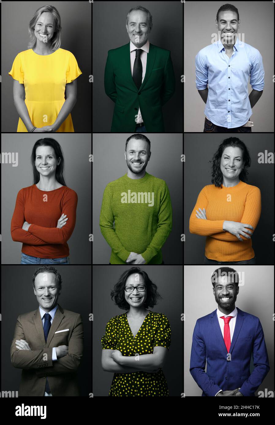 Group of people in a collage Stock Photo - Alamy