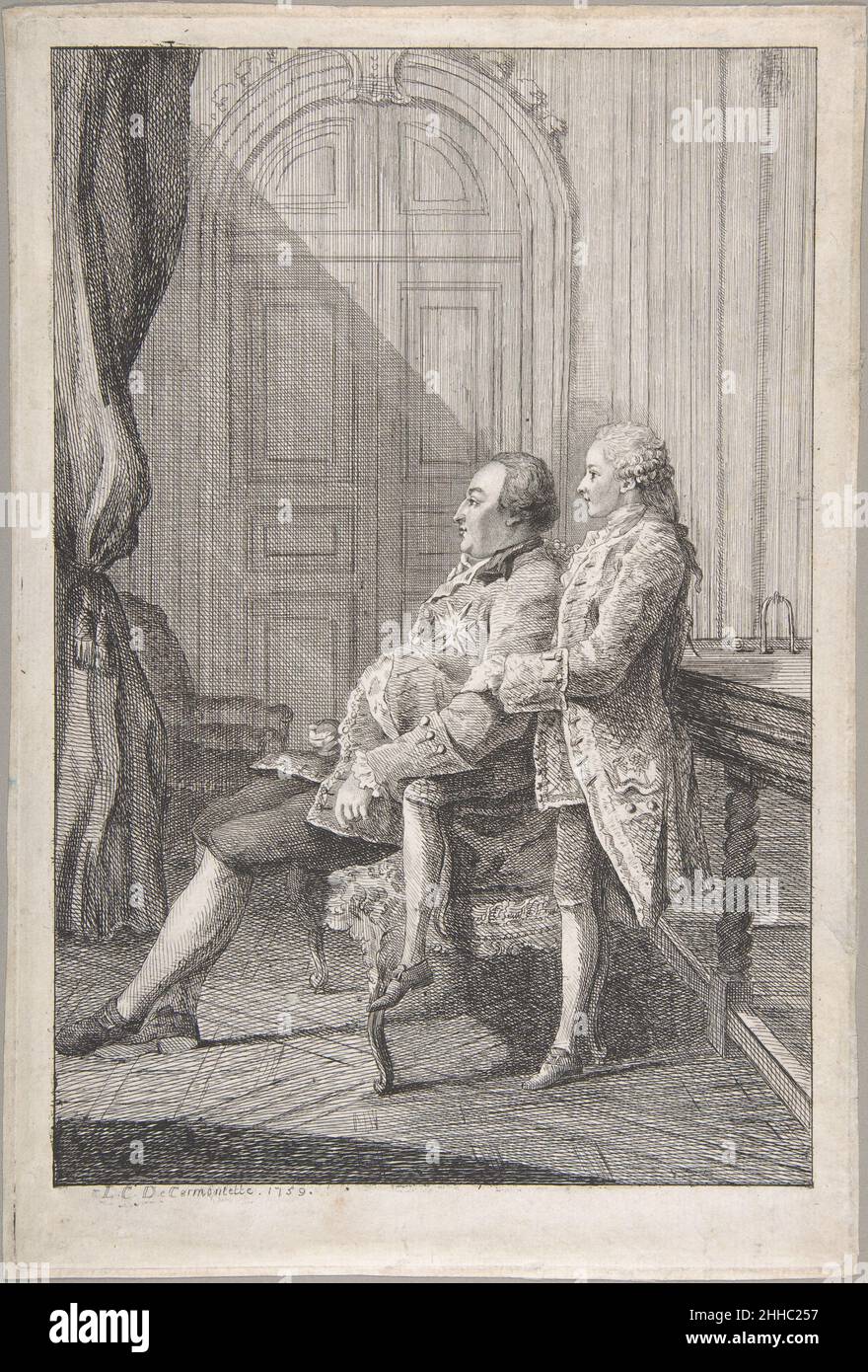 Portrait of Louis-Philippe, Duc d'Orleans and His Son Louis-Phillipe ...