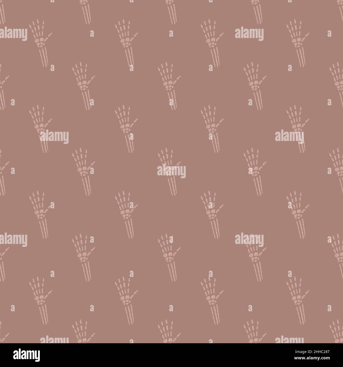 Halloween seamless creepy pattern with skeleton hands. Beige tones ...