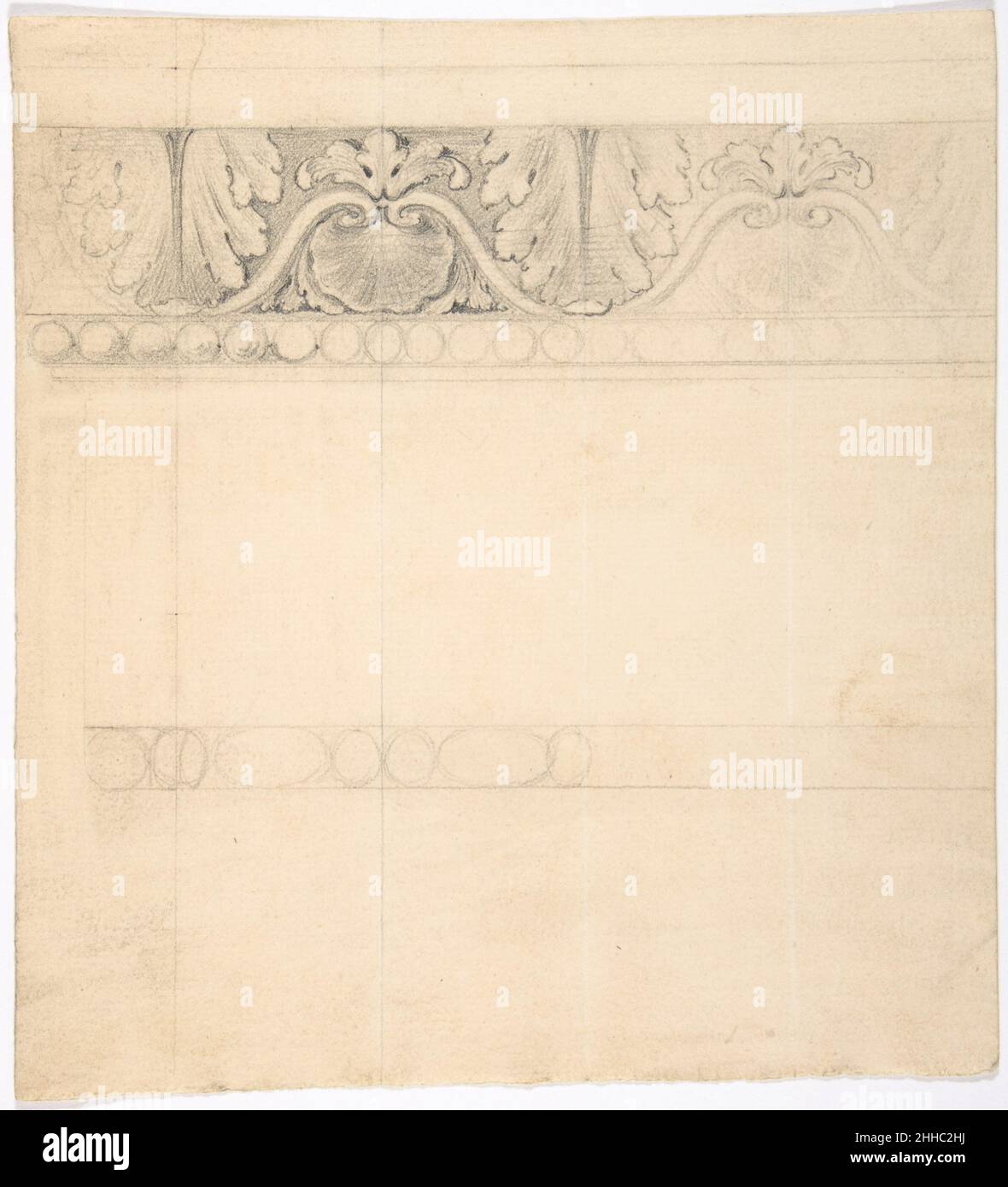Design for a Frieze with Acanthus and Shell 18th century Anonymous ...