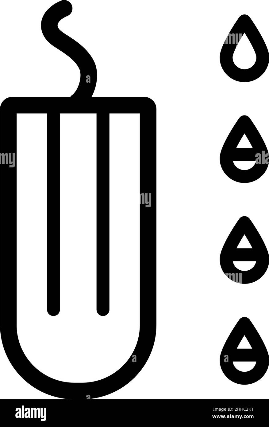 Menstruation and sanitary tampon. Vector outline icon illustration ...