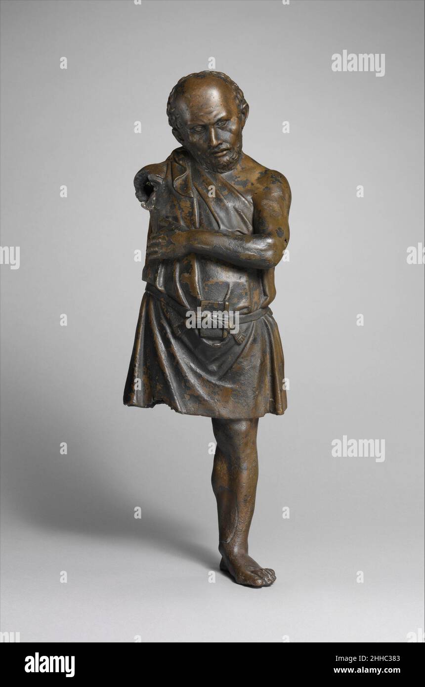 Bronze statuette of an artisan with silver eyes ca. mid-1st century B.C ...