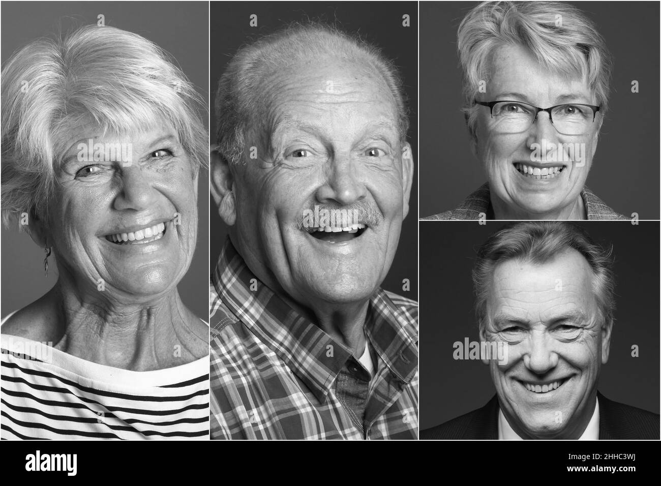 Beautiful happy older people in front of a background Stock Photo - Alamy