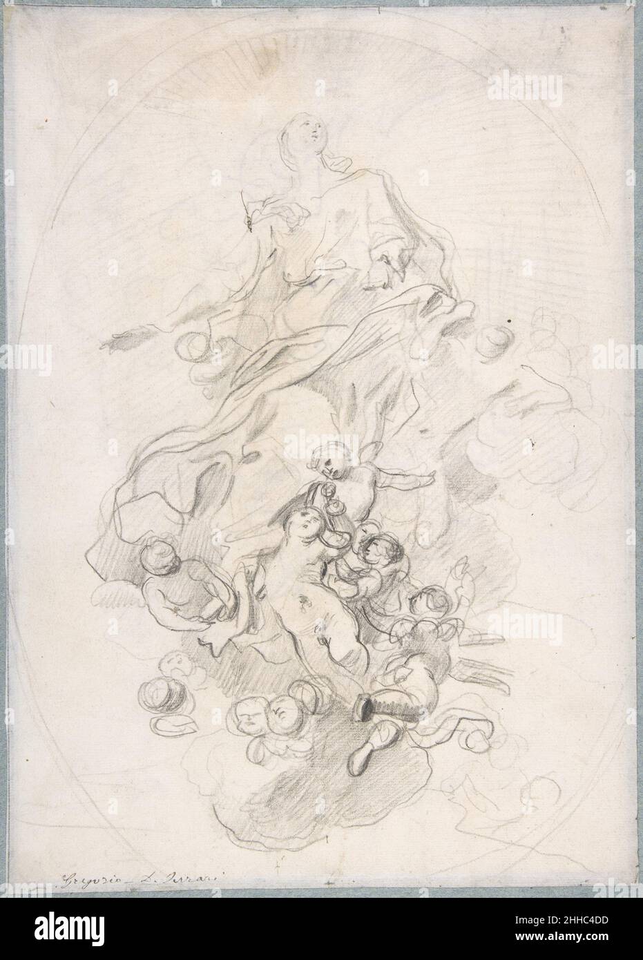 The Assumption of the Virgin (recto); Architectural Notations (verso ...