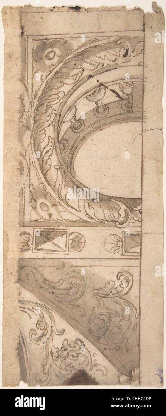 Partial Design for a Ceiling with Oculus 17th century Anonymous ...