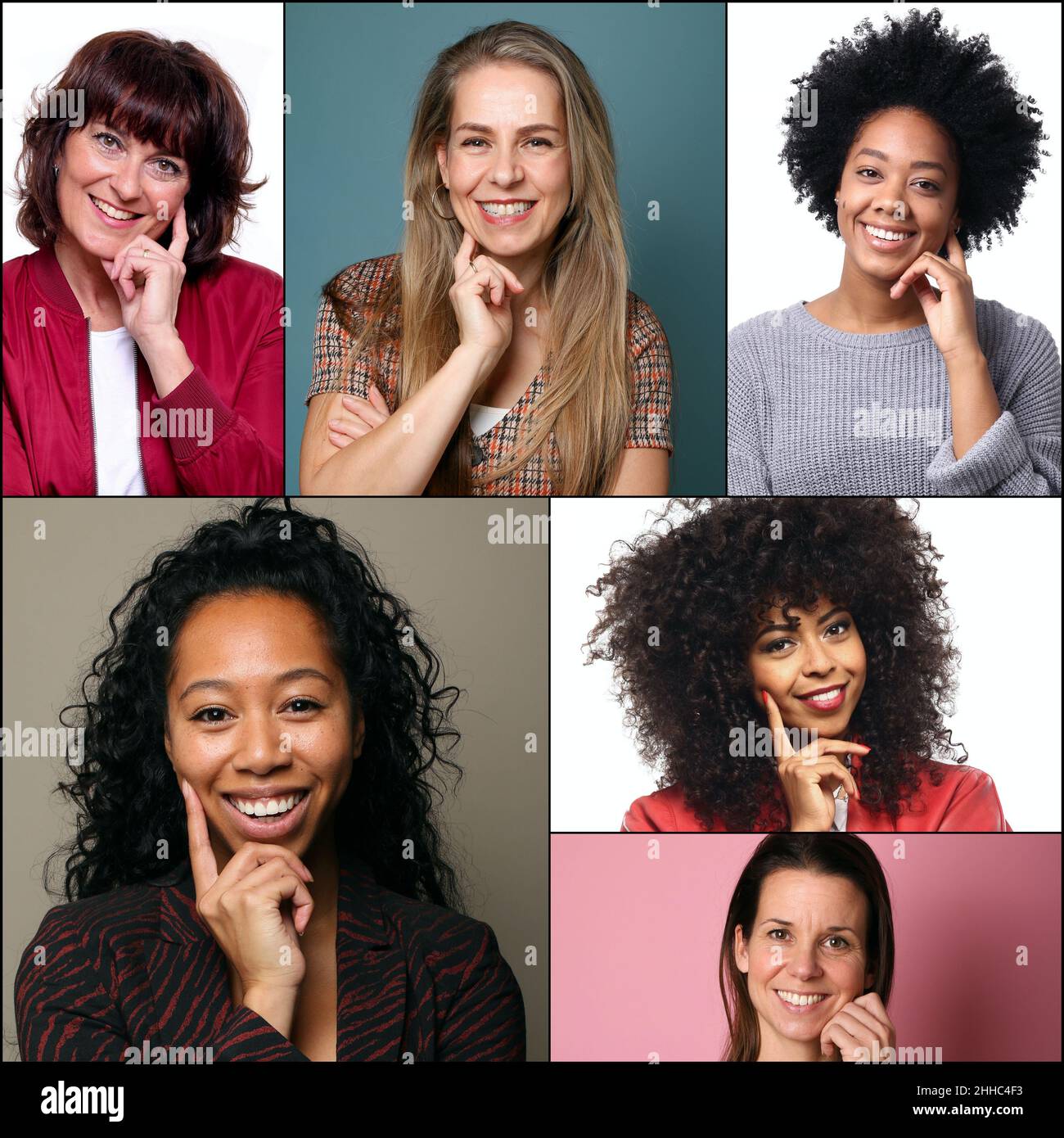 Group of people in a collage Stock Photo - Alamy