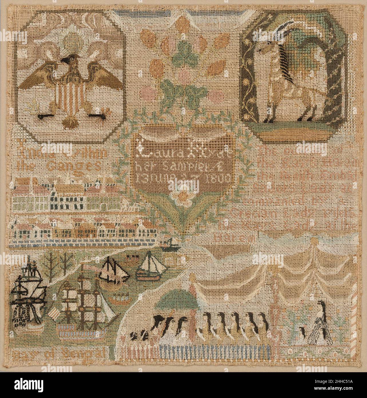 Embroidered Sampler 1800 Laura Hyde American This is one of three ...