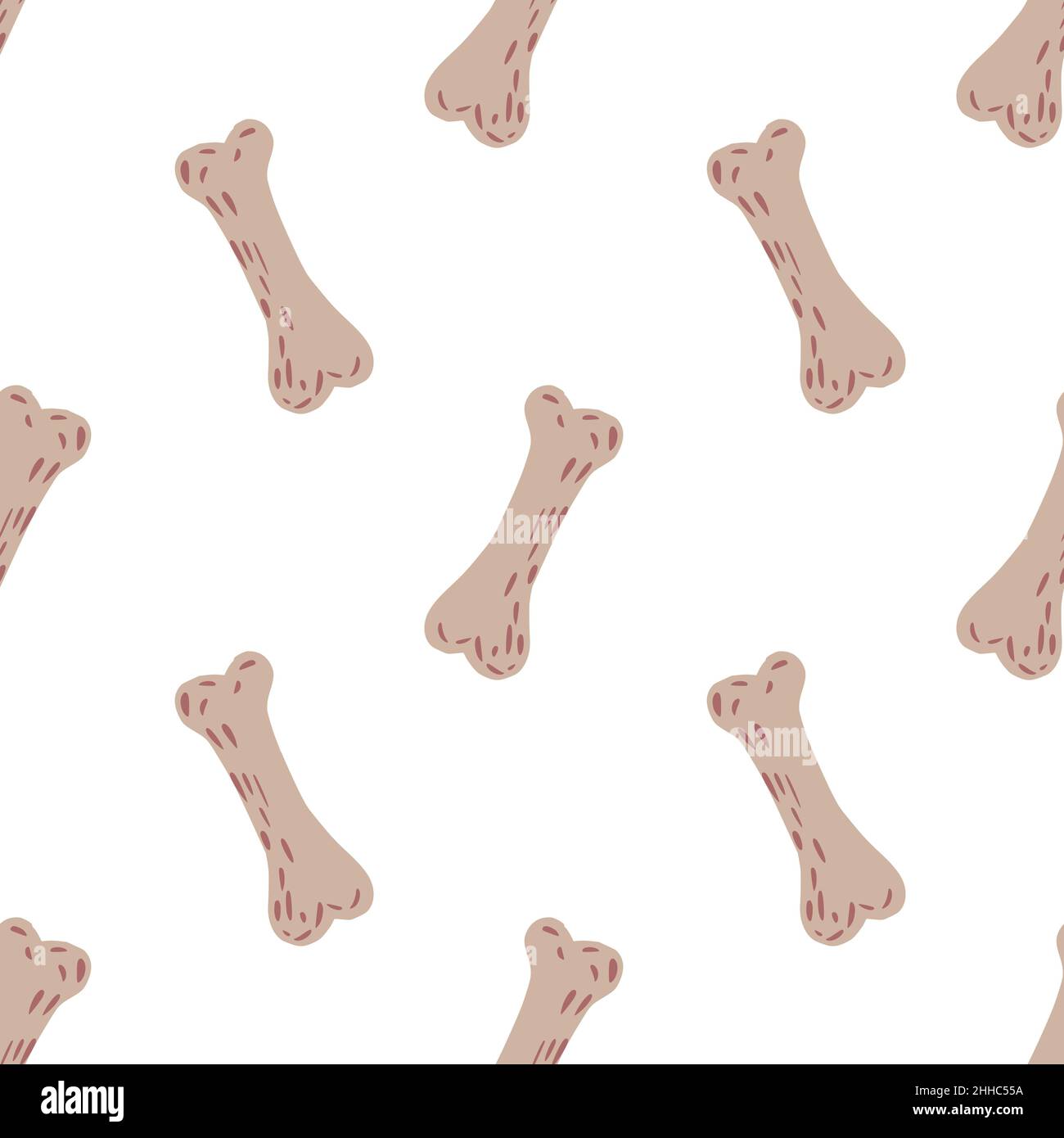 Isolated seamless pattern with hand drawn pale pink bones silhouettes ...