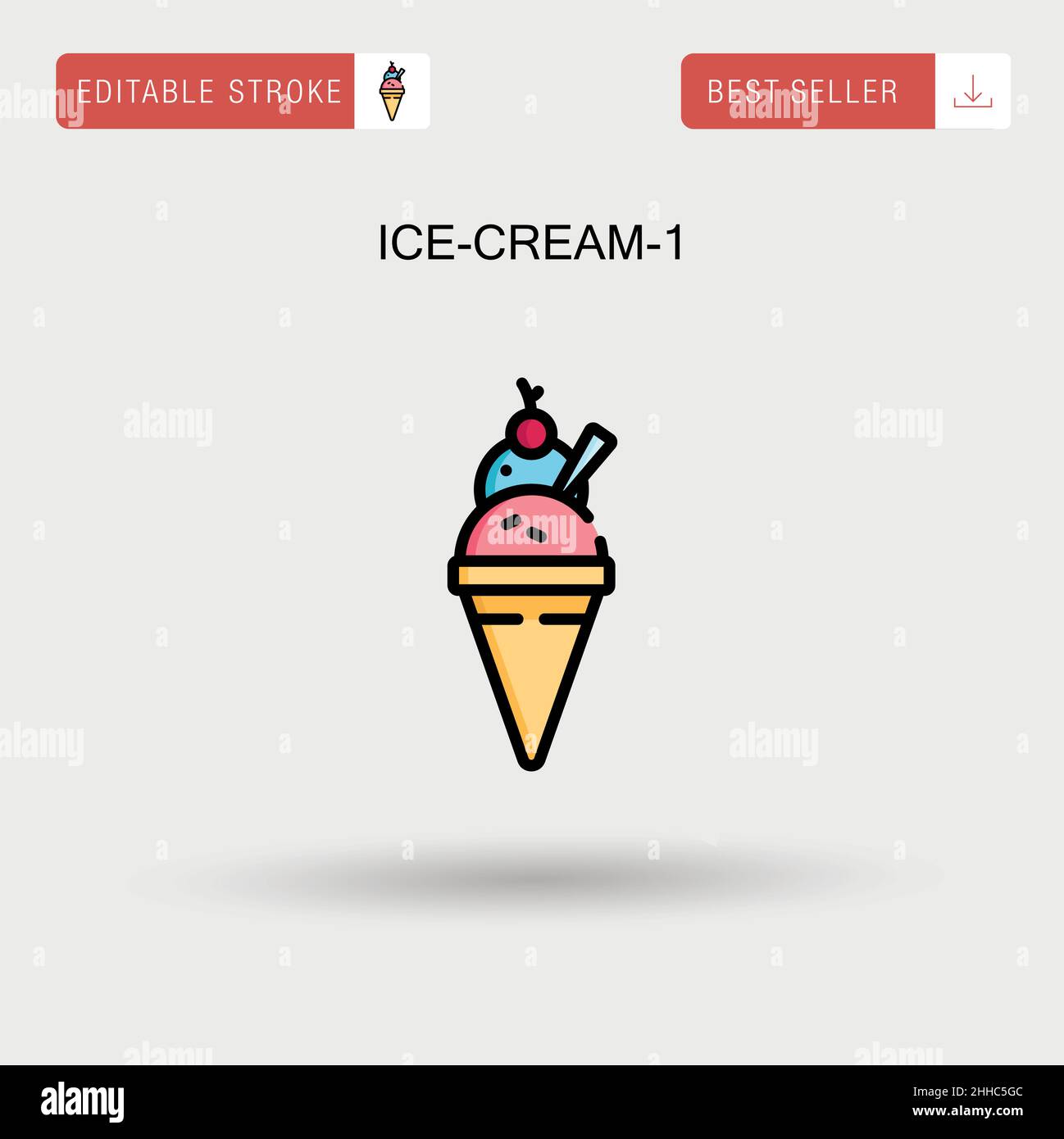Ice-cream-1 Simple vector icon Stock Vector Image & Art - Alamy