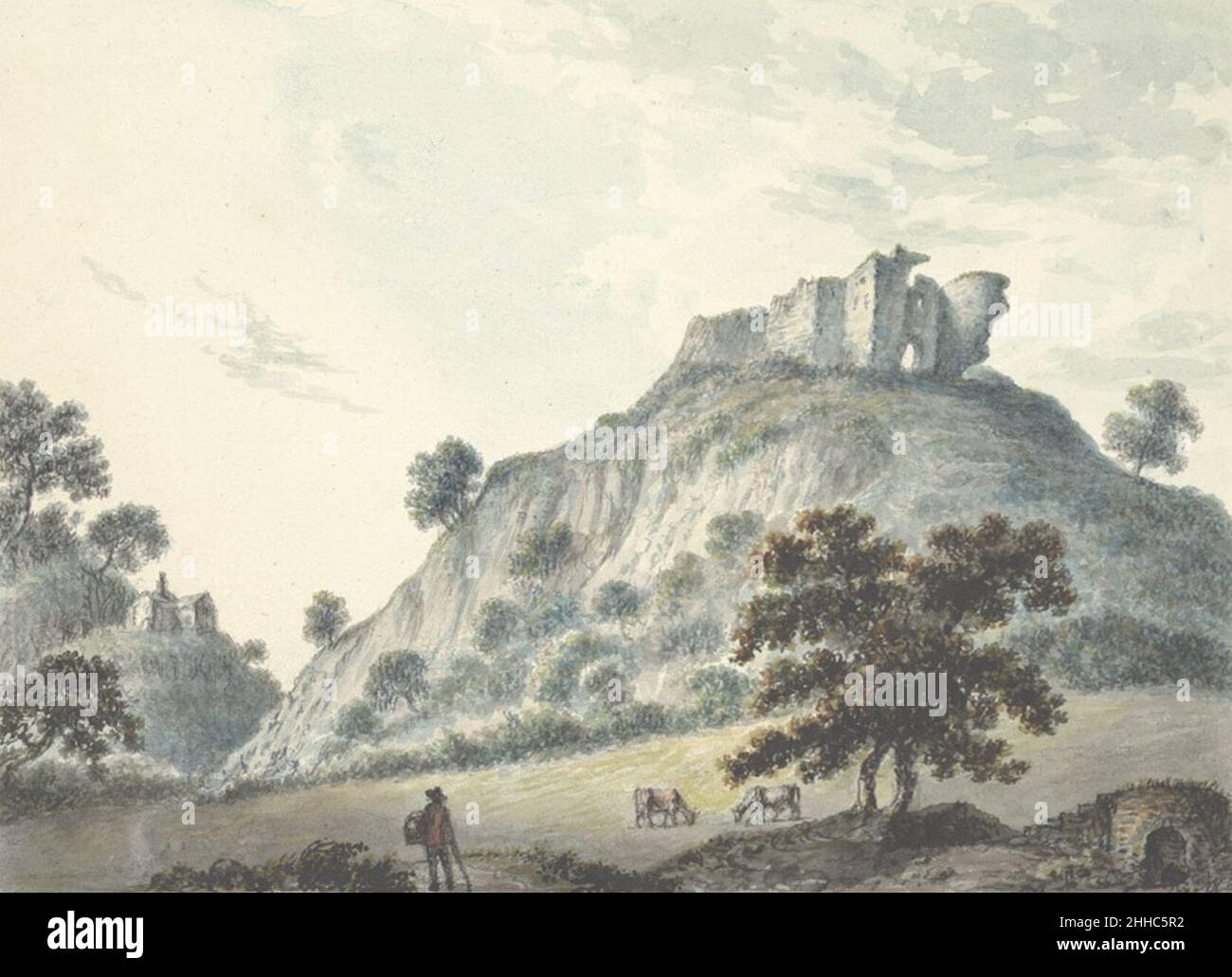 South aspect of Caergwrle Castle, c.1795 Stock Photo - Alamy