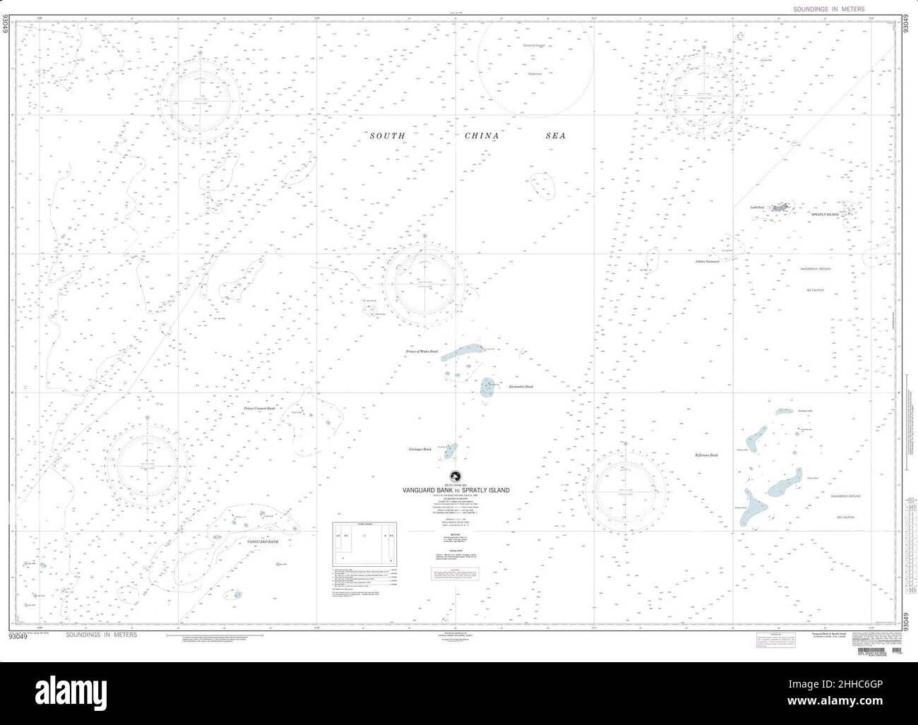 South China Sea-Vanguard Bank to Spratly Island NGA Nautical Chart ...