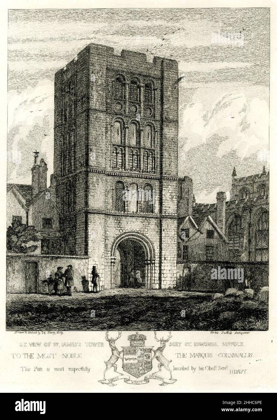 South East View of St James's Tower Bury St Edmund Suffolk by Henry ...