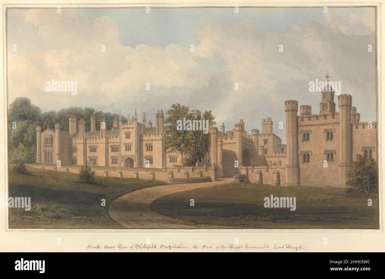 South East View of Blithfield, Staffordshire, the Seat of the Right ...