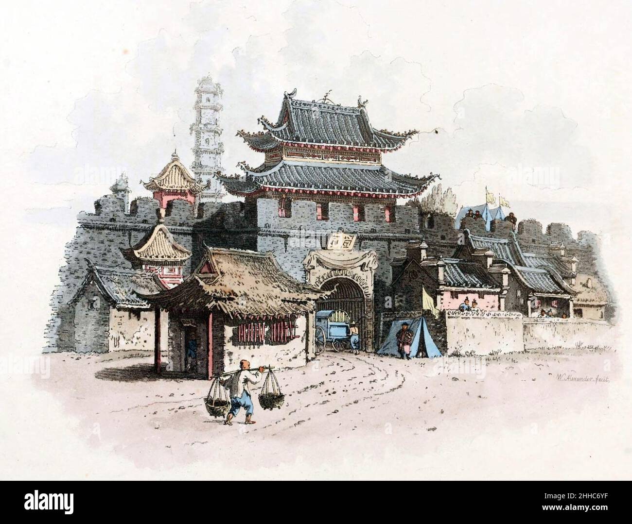 SOUTH GATE OF THE CITY OF TING-HAI Stock Photo - Alamy