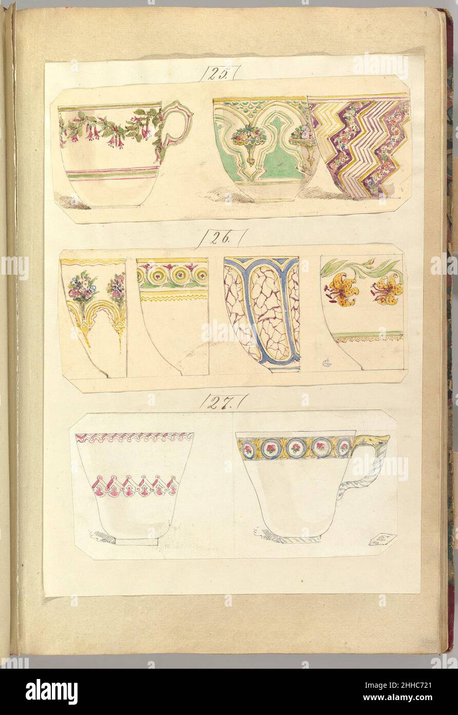 Nine Designs for Decorated Cups ca. 1852 Alfred Henry Forrester [Alfred ...