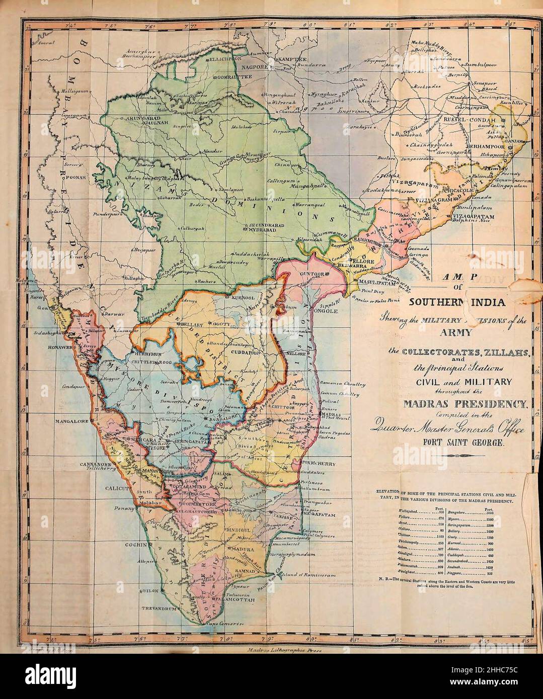 South India map Stock Photo - Alamy