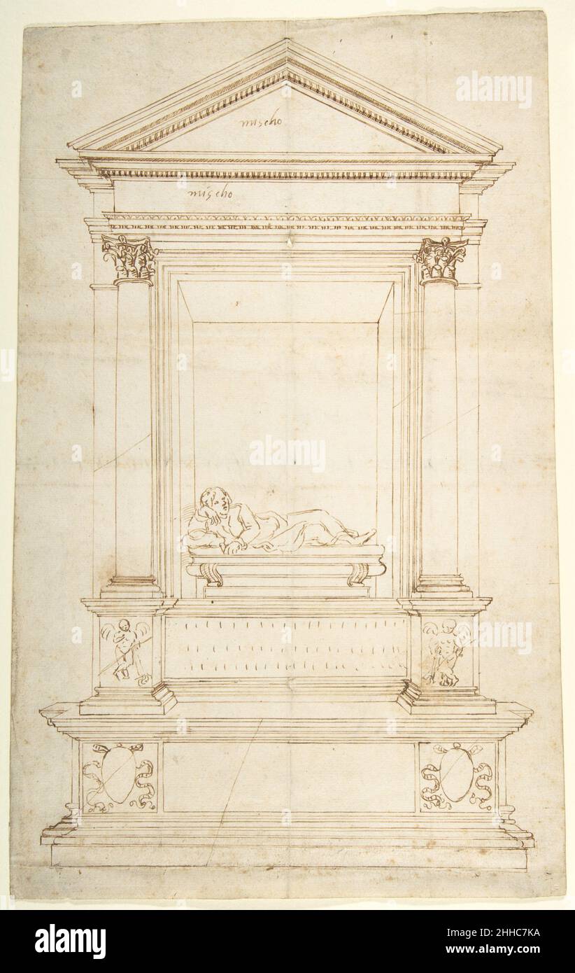 Design for a Wall Tomb. ca. 1524 Anonymous, Central-Italian, 16th ...