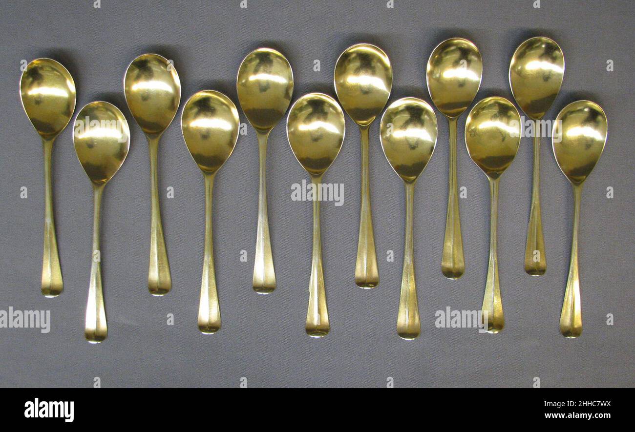 Six dessert spoons 18th century Possibly by Christopher Skinner. Six ...