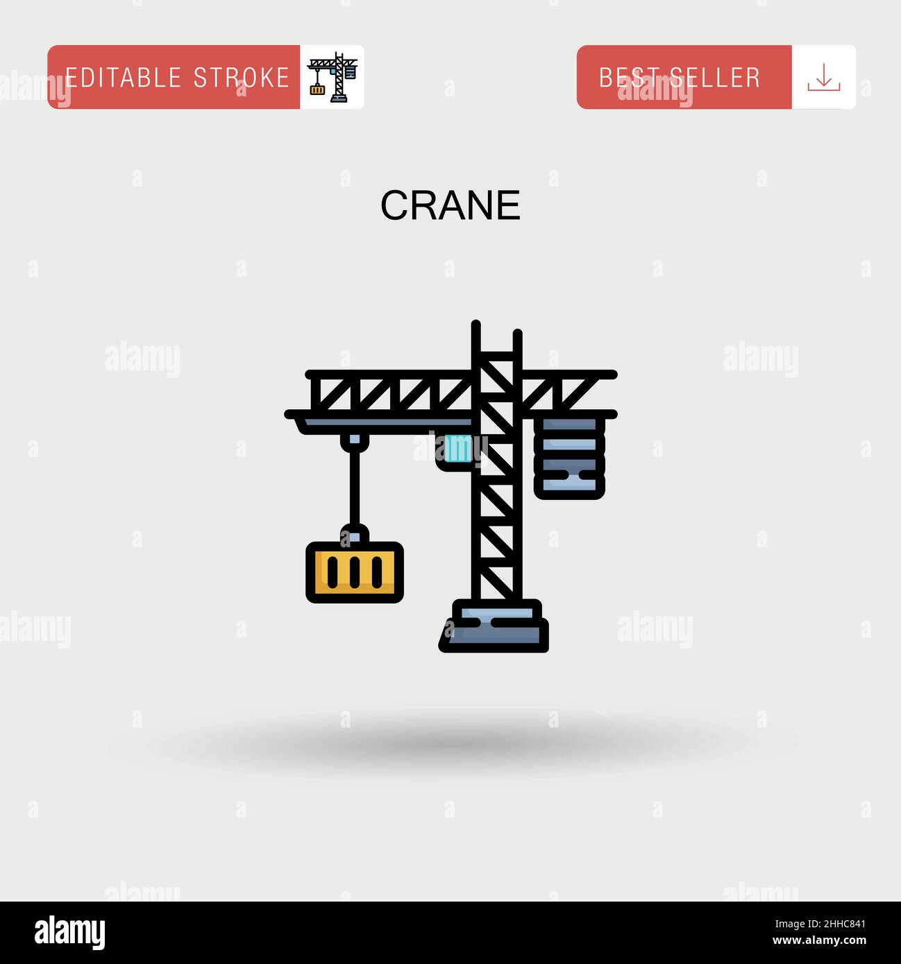 Construction crane lifting container Stock Vector Images - Alamy