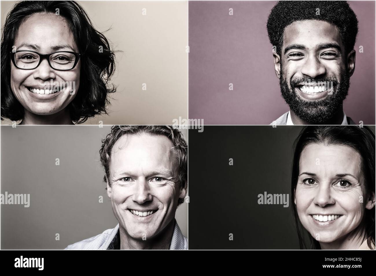 Group of people in a collage Stock Photo - Alamy