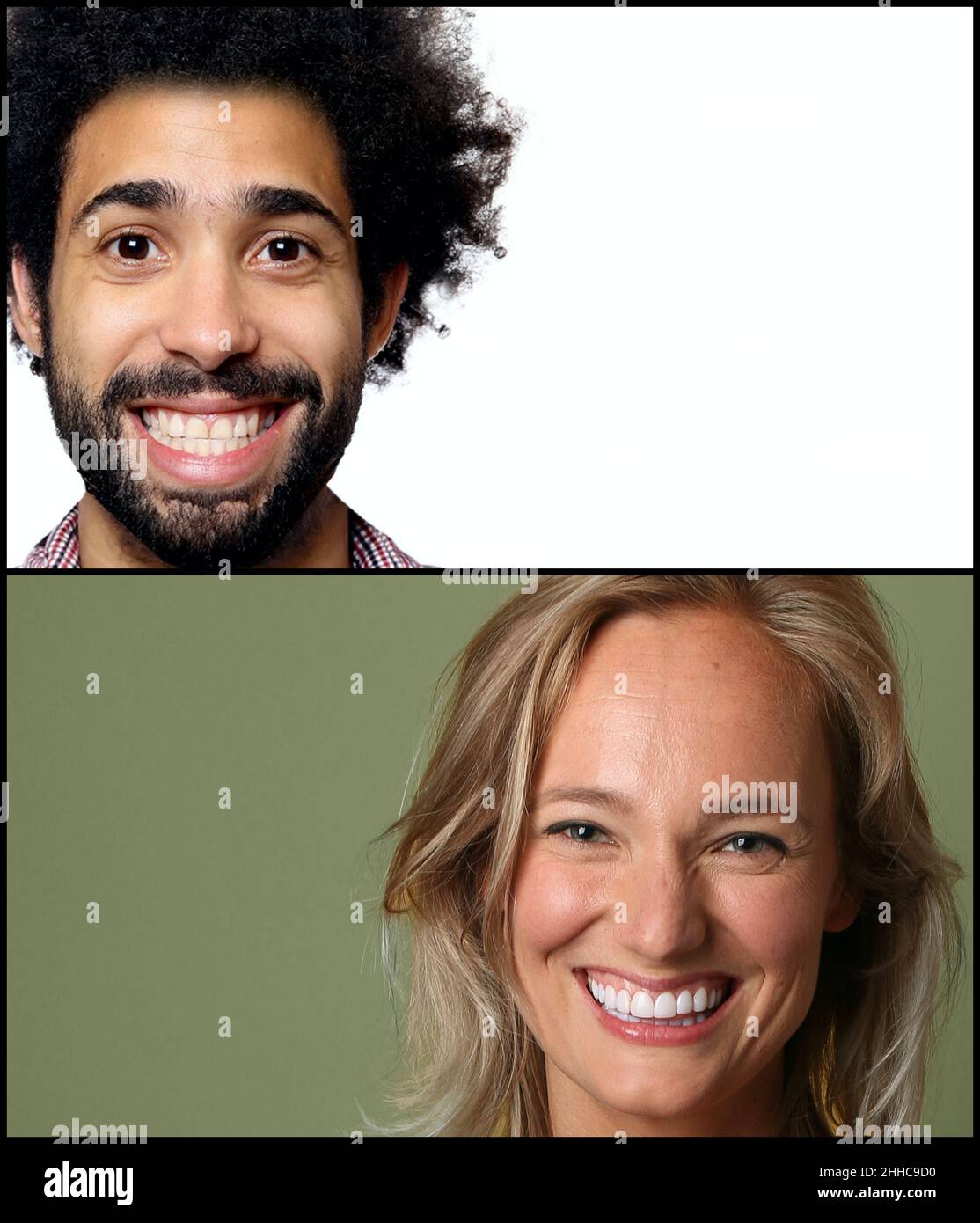 Beautiful happy people in front of a background Stock Photo - Alamy